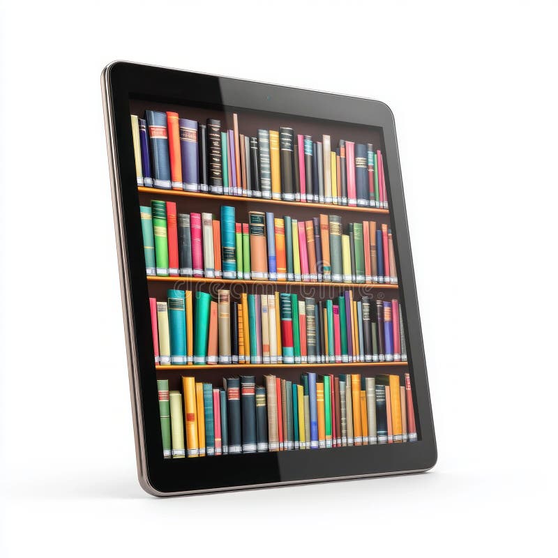 Tablet Bookcase Display stock photo. Image of literature - 367256236