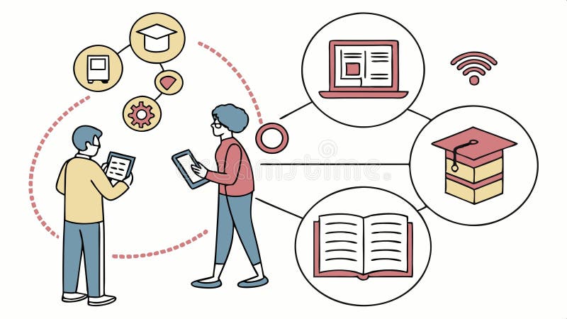 Tablet and Books, Showing Digital Learning and Educational Technology ...