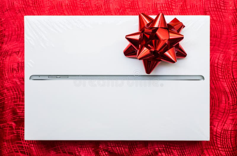 Tablet in box for gift stock photo. Image of gadget, christmas - 63993816
