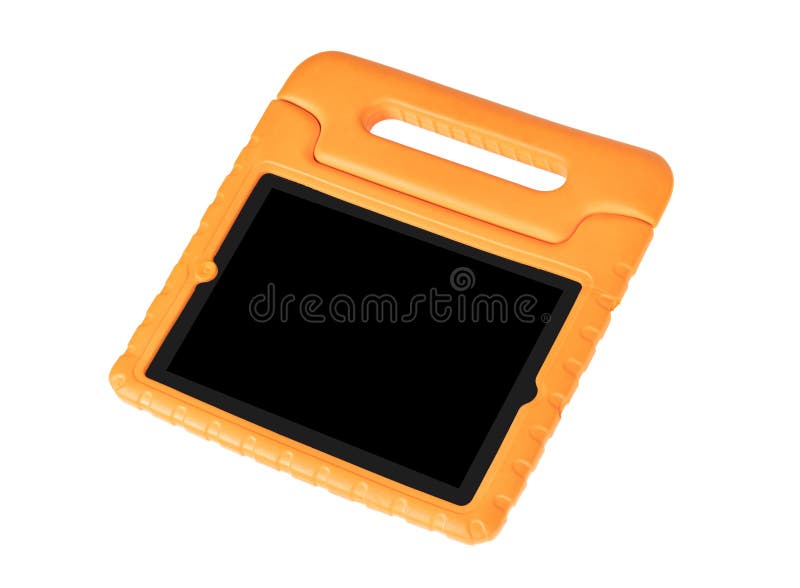 Tablet in a Bright Cover, Designed for Children Stock Image - Image of ...