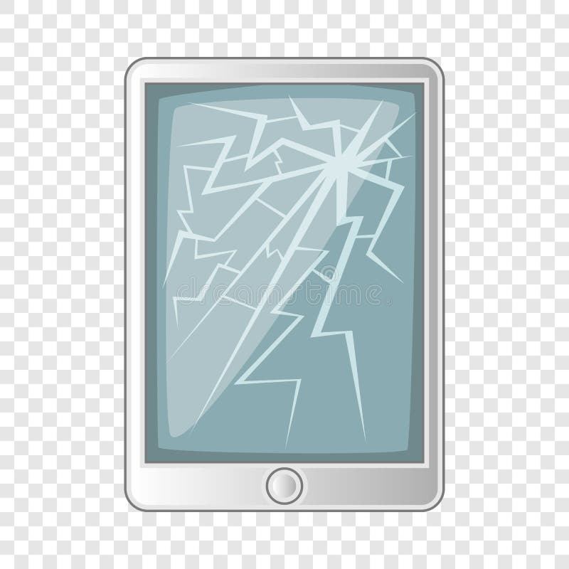 Tablet with Broken Screen Icon, Cartoon Style Stock Vector ...