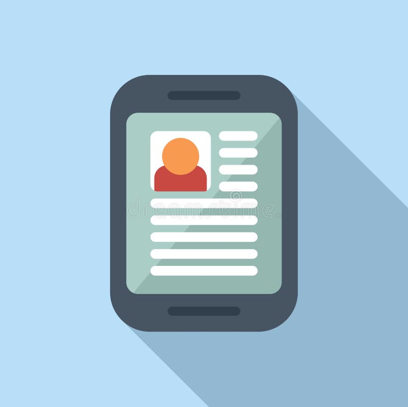 Tablet Candidate Person Icon Flat Vector. Search Human Staff Stock ...