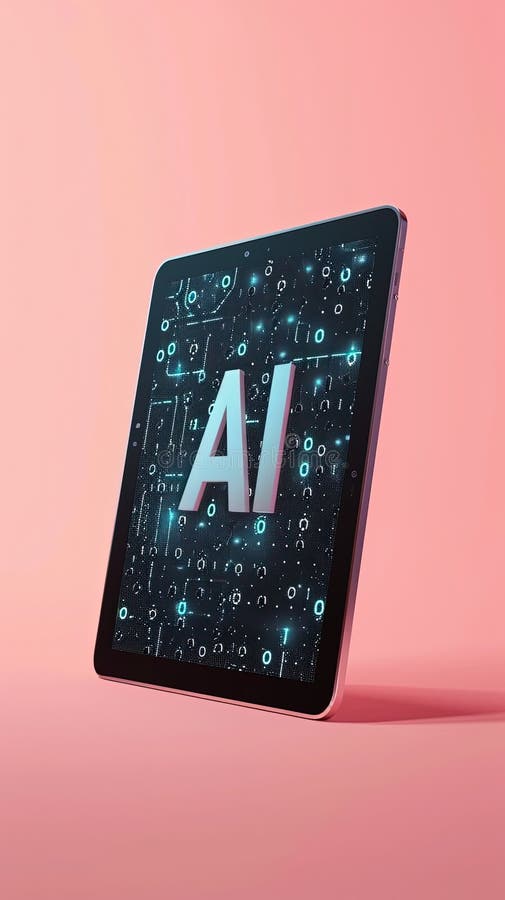 Tablet Casting a Bright AI Symbol, Reflecting Innovation in Technology ...