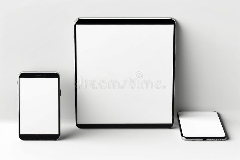 Tablet, Cell Phone and Tablet Pc All Side by Side. Generative AI Stock ...