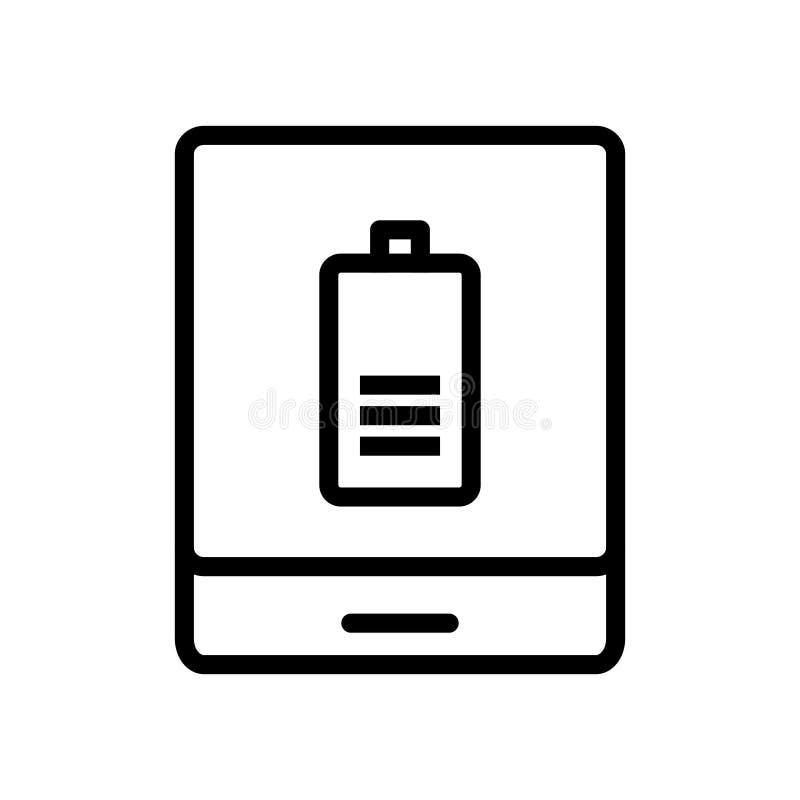 Tablet Icon Line Isolated on White Background. Black Flat Thin Icon on ...