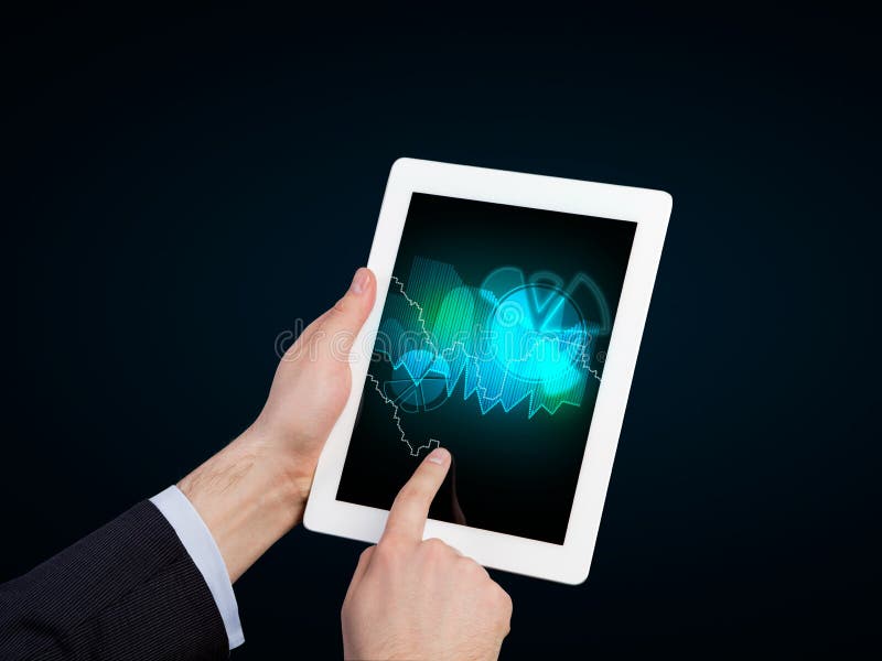 Tablet with chart stock photo. Image of medium, graphic - 49014762