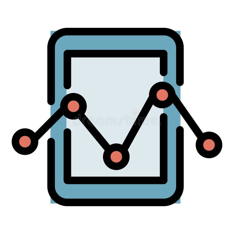 Tablet and Chart Icon Color Outline Vector Stock Vector - Illustration ...