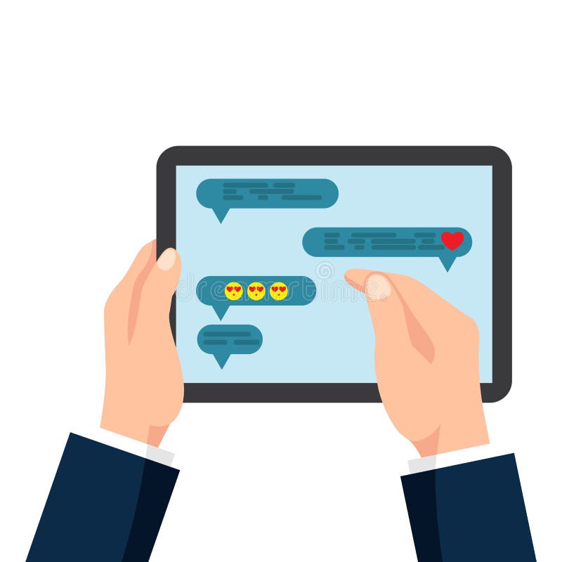 Tablet Chat, Conversation. Vector Illustration Stock Vector ...