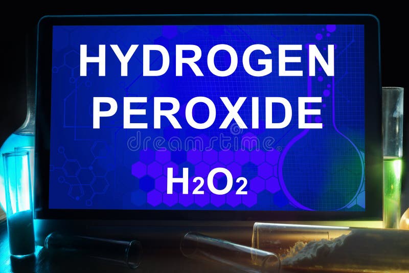Tablet with Chemical Formula of Hydrogen Peroxide. Stock Photo - Image ...