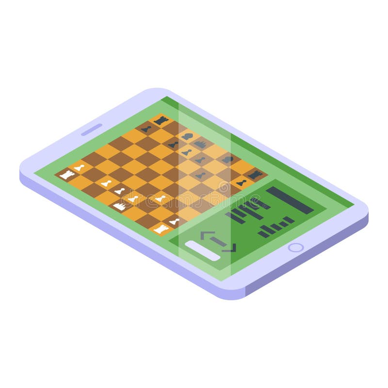 Tablet Chess Icon Isometric Vector. Online Game Stock Vector ...