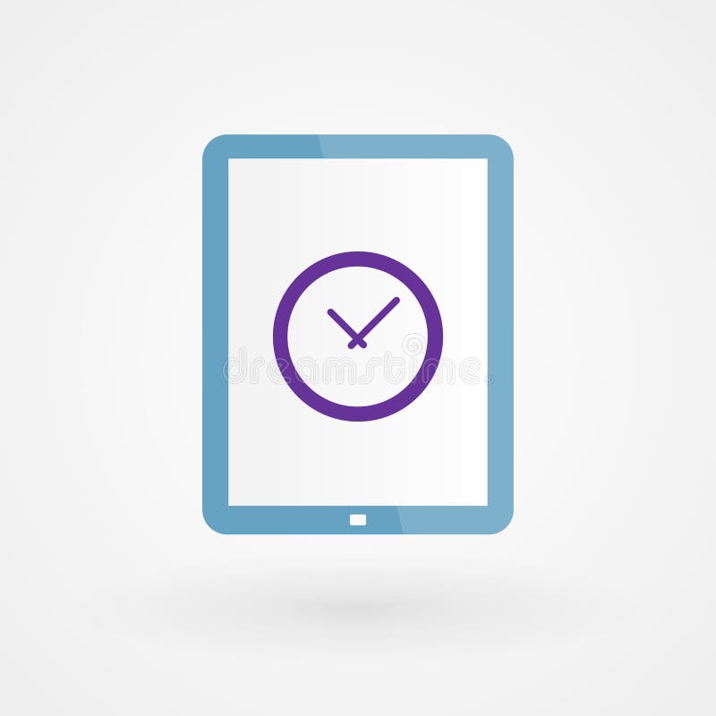 Tablet and Clock. Concept of Time, Productivity. Vector Illustration ...