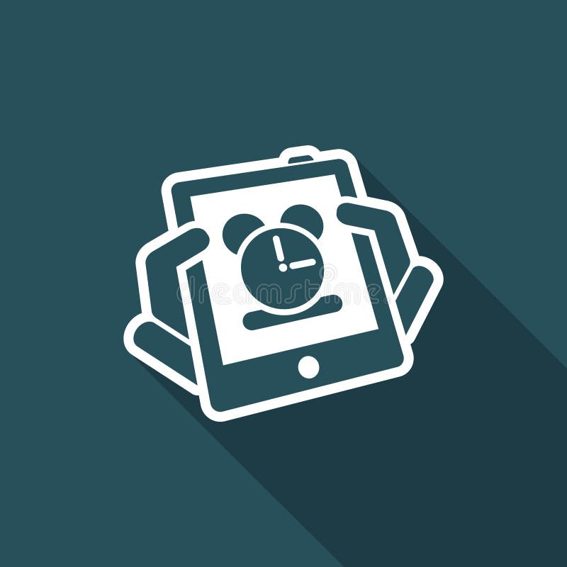 Tablet clock icon stock vector. Illustration of hour - 118518838