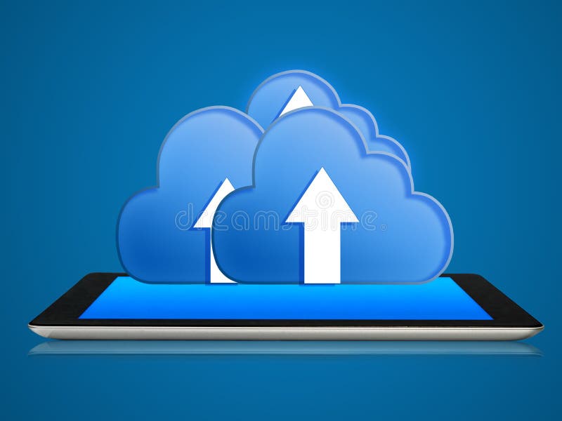 Tablet and Cloud Computing Connection. Stock Illustration ...