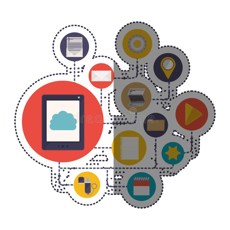 Tablet and Cloud Computing Design Stock Vector - Illustration of ...