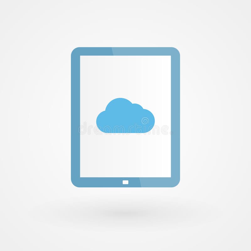 Tablet and Cloud. Concept of Cloud Computing. Vector Illustration, Flat ...
