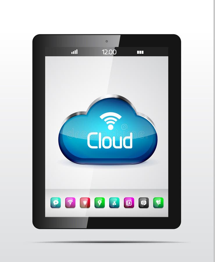 Vector Tablet Cloud Storage Concept Stock Vector - Illustration of ...