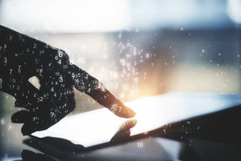 Tablet with coding stock photo. Image of device, creative - 138996442