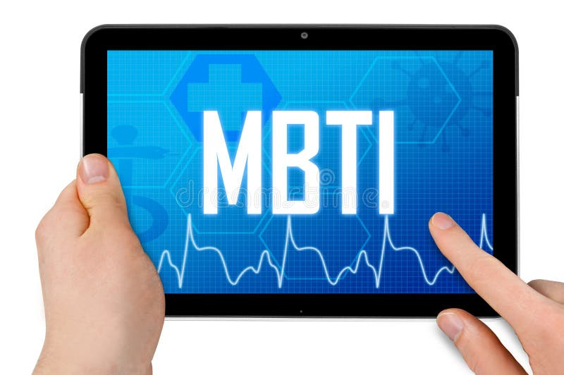 Tablet Computer with Acronym MBTI Myers-Briggs Type Indicator Isolated ...