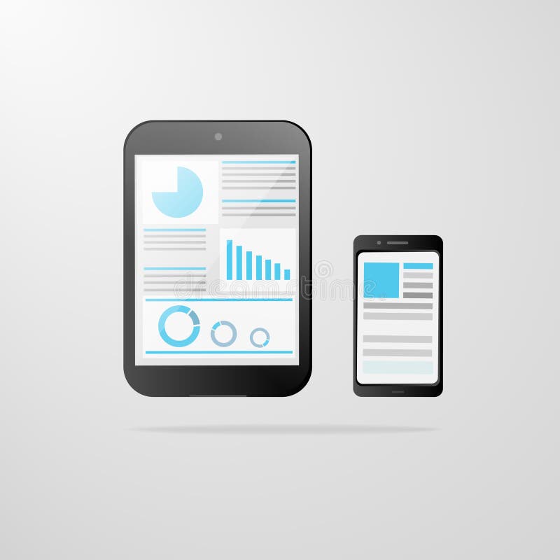 Computer, Cell Phone, Printer Stock Vector - Illustration of print ...