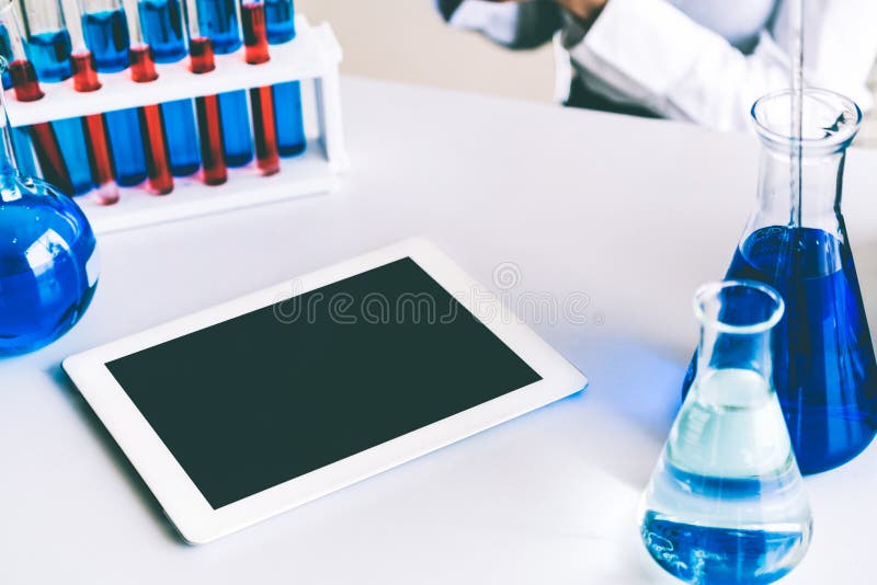 Tablet Computer in Chemistry Laboratory Stock Image - Image of hospital ...
