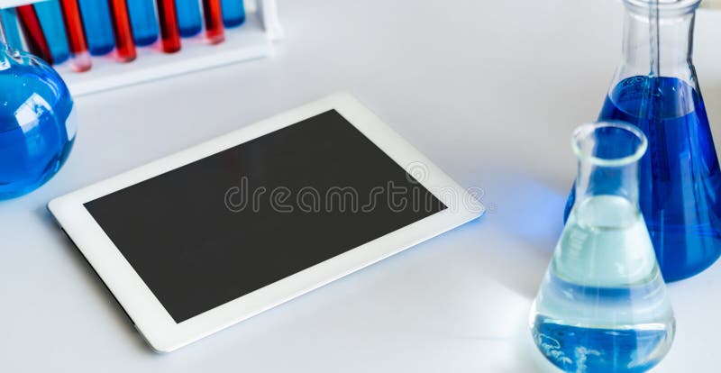 Tablet Computer in Chemistry Laboratory Stock Image - Image of ...