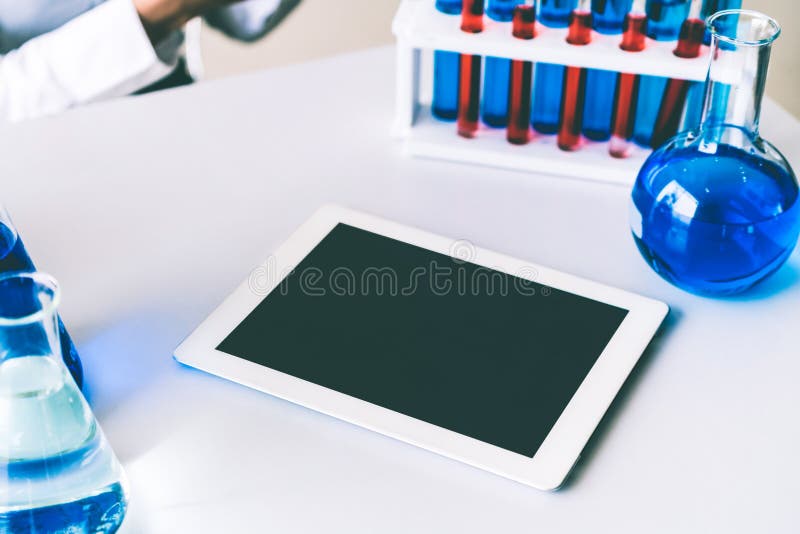 Tablet Computer in Chemistry Laboratory. Stock Photo - Image of ...