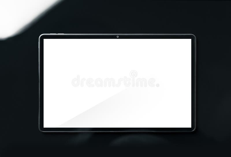 Tablet Computer with Empty White Mockup Screen Stock Photo - Image of ...