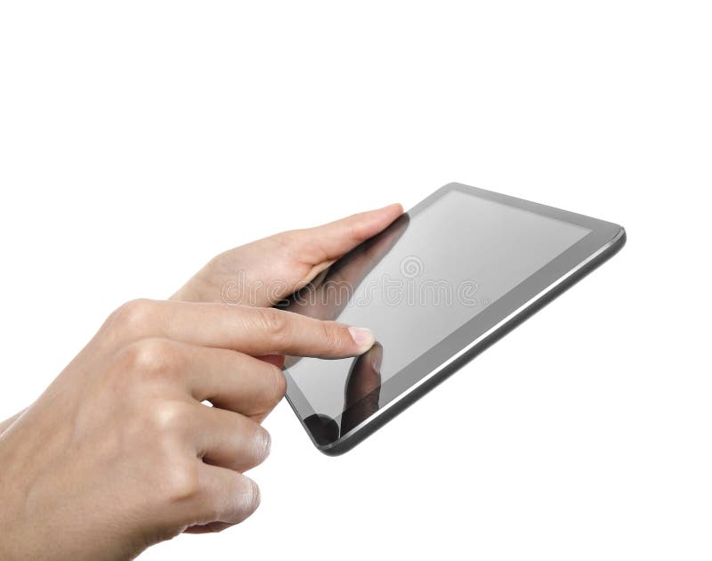 Tablet computer stock image. Image of finger, monitor - 41993225