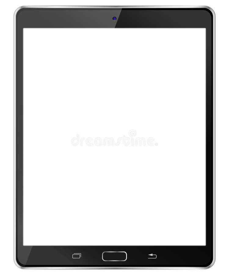 Tablet Computer Front View Isolated in a White Background Stock Vector ...
