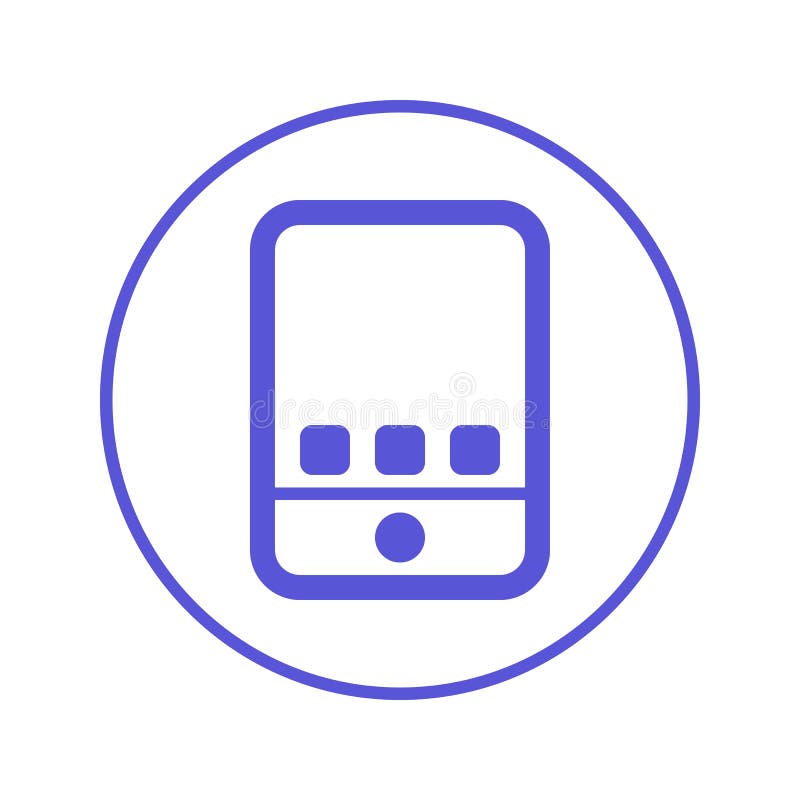 Tablet Computer, Gadget Circular Line Icon. Round Sign. Flat Style ...