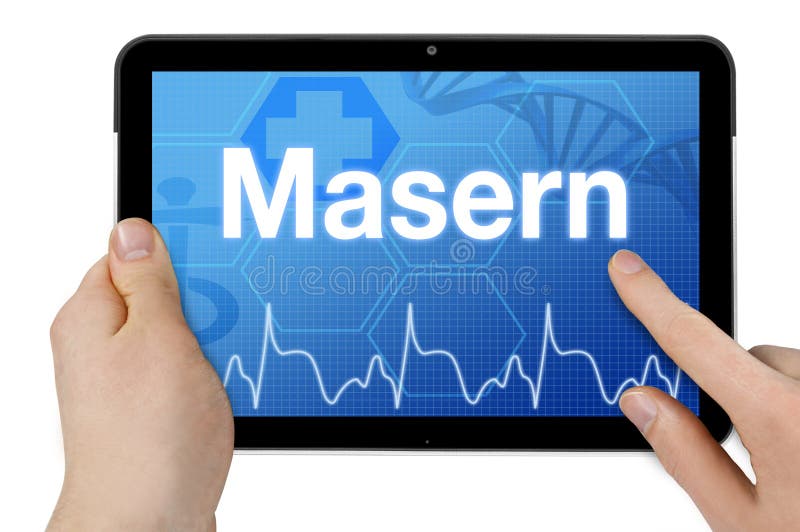 Tablet Computer with the German Word for Measles - Masern Stock Photo ...