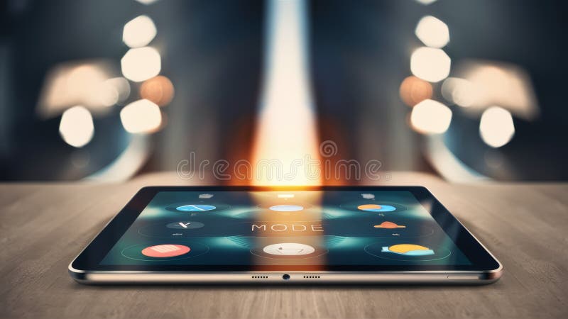 A Tablet Computer with a Glowing Screen on Top of it, AI Stock Photo ...