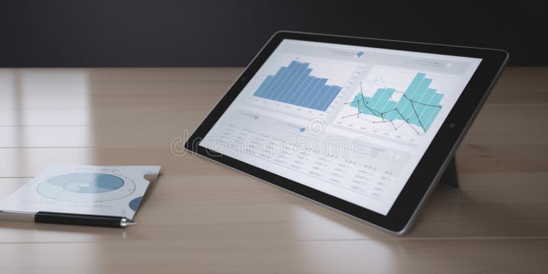 Tablet Pc with Graphs and Charts Tablet Pc and Graphs Tablet Computer ...