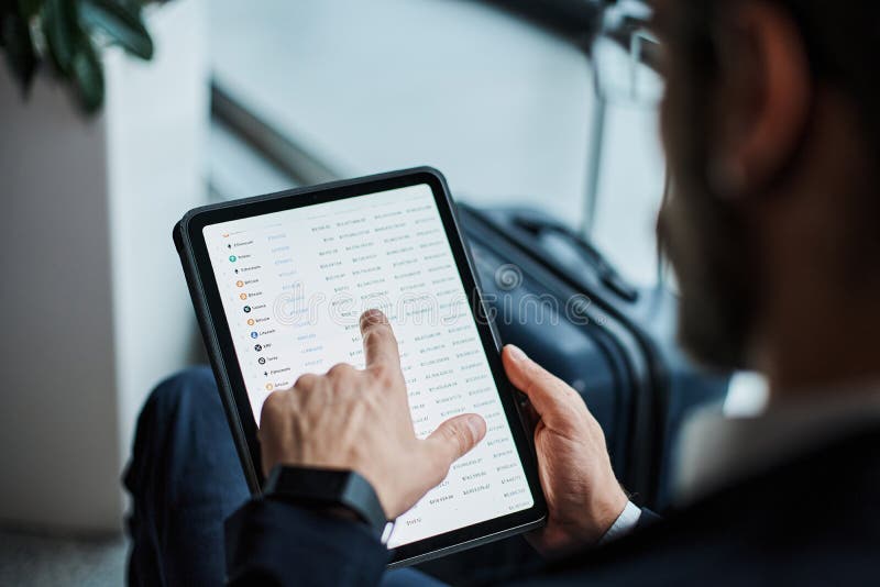 Tablet Computer in the Hands of a Business Man .close-up. Stock Photo ...