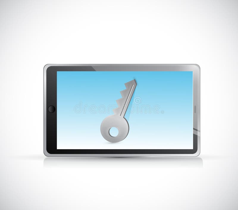 Tablet Computer Key of Privacy Concept Stock Illustration ...