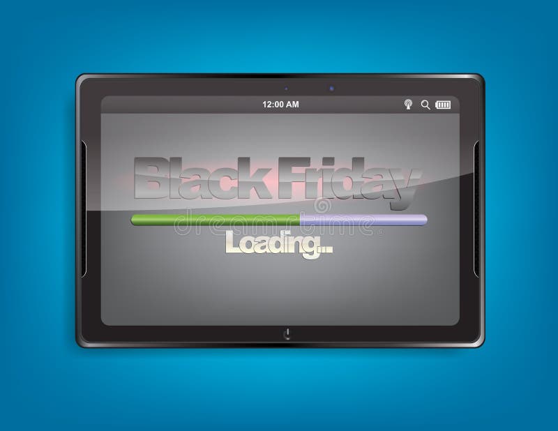 Tablet Computer with Loading Bar Stock Vector - Illustration of loading ...
