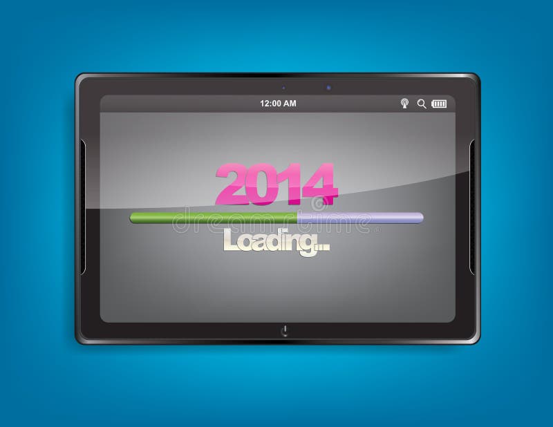 Tablet Computer with Loading Bar Stock Vector - Illustration of ...