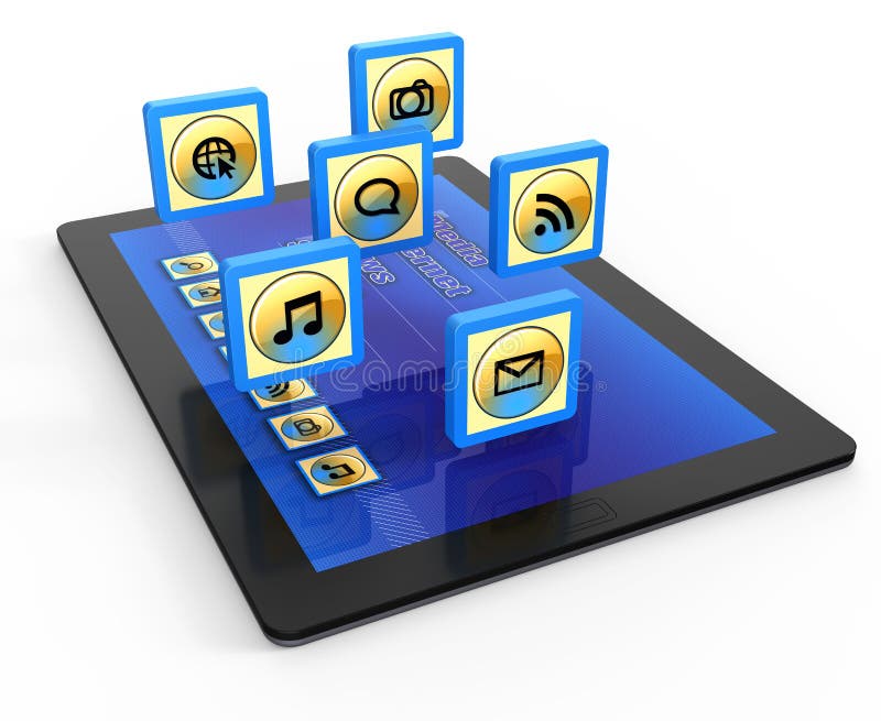 Tablet computer media app stock illustration. Illustration of mobility ...