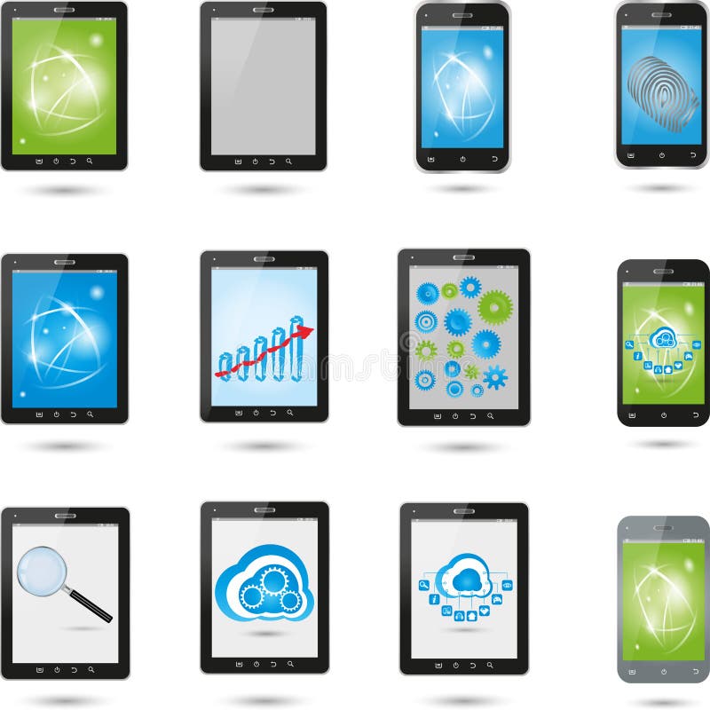 Tablet, Computer, Mobile Phone, Electronic Stock Vector - Illustration ...