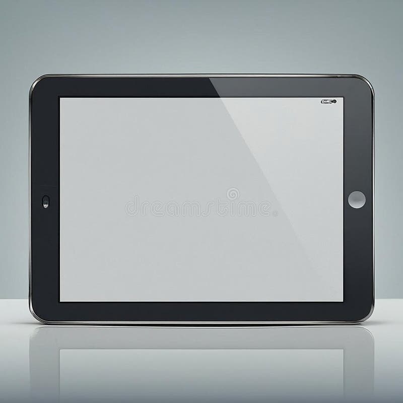 Tablet Computer Mockup with Blank Screen, Side View Stock Illustration ...