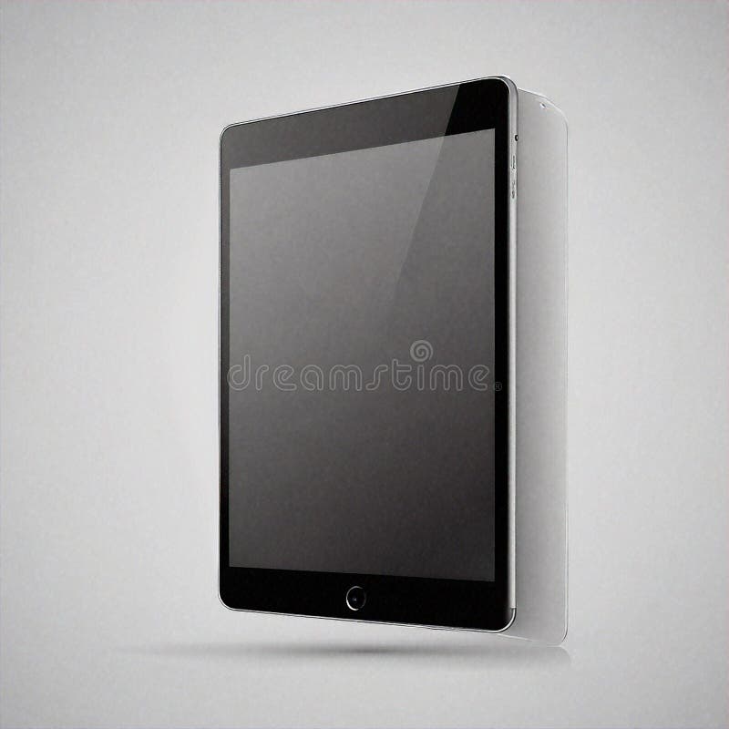 Tablet Computer Mockup with Blank Screen, Side View Stock Illustration ...