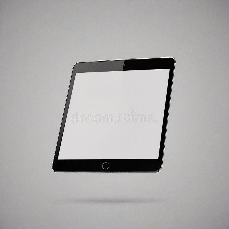 Tablet Computer Mockup with Blank Screen, Side View Stock Illustration ...