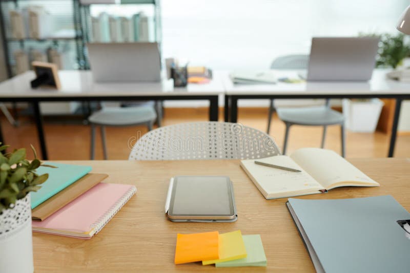 Office Desk of Project Manager Stock Photo - Image of training, planner ...