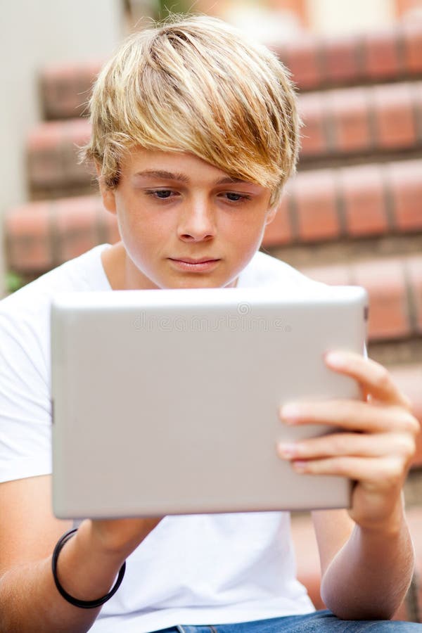 Tablet computer outdoors stock photo. Image of student - 24778656