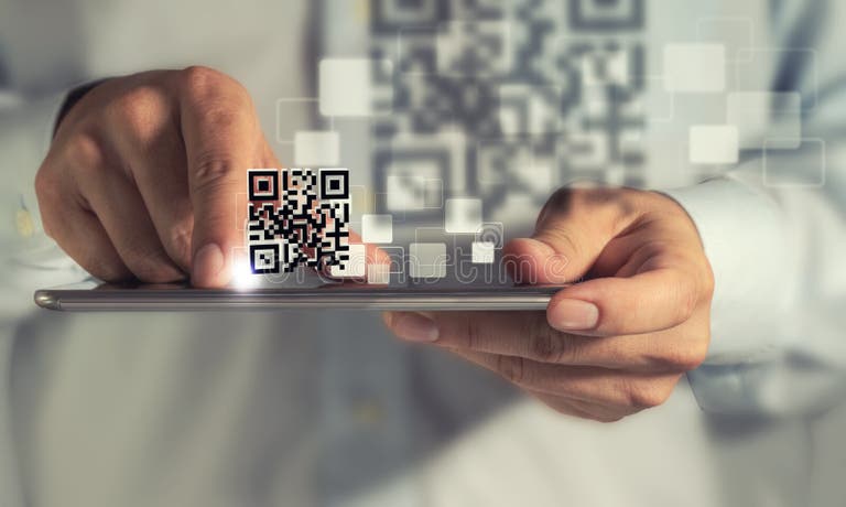 Tablet Computer Qr Code Scan Stock Image - Image of price, quick: 24813267