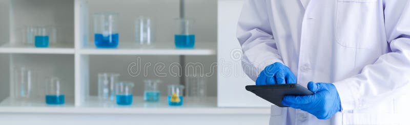 Tablet Computer in Researchers Hand. Coronavirus Disease 2019 Testing ...