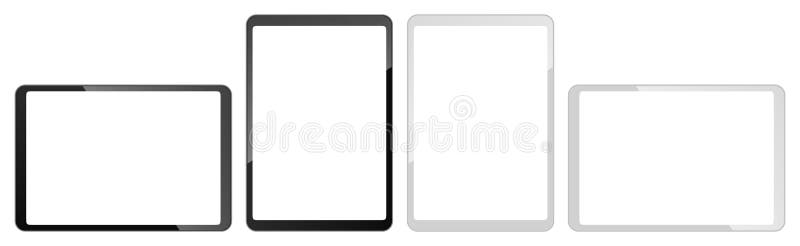 Tablet Computer Set Mockups with Empty Touch Screen Stock Vector ...