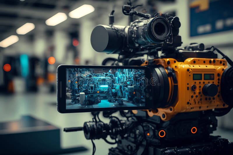 Smartphone with Software for Smart Factory Process Control, Industry 4. ...