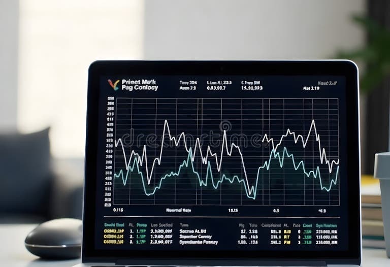 Tablet Computer with Stock Market Chart on Screen, Stock Market Concept ...