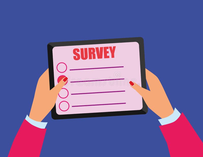 Tablet Computer Survey Screen Stock Vector - Illustration of purple ...